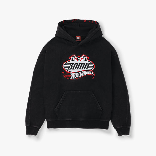 SDMN x Hot Wheels Washed Hoodie - Vintage Black