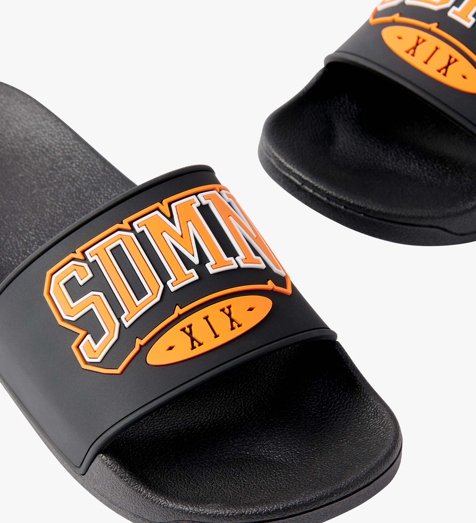 SDMN Varsity Sliders - Black/Orange